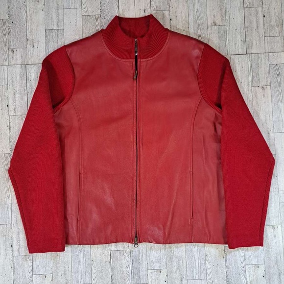 Pendleton | Jackets & Coats | Womens Pendleton Leather Wool Sweater ...